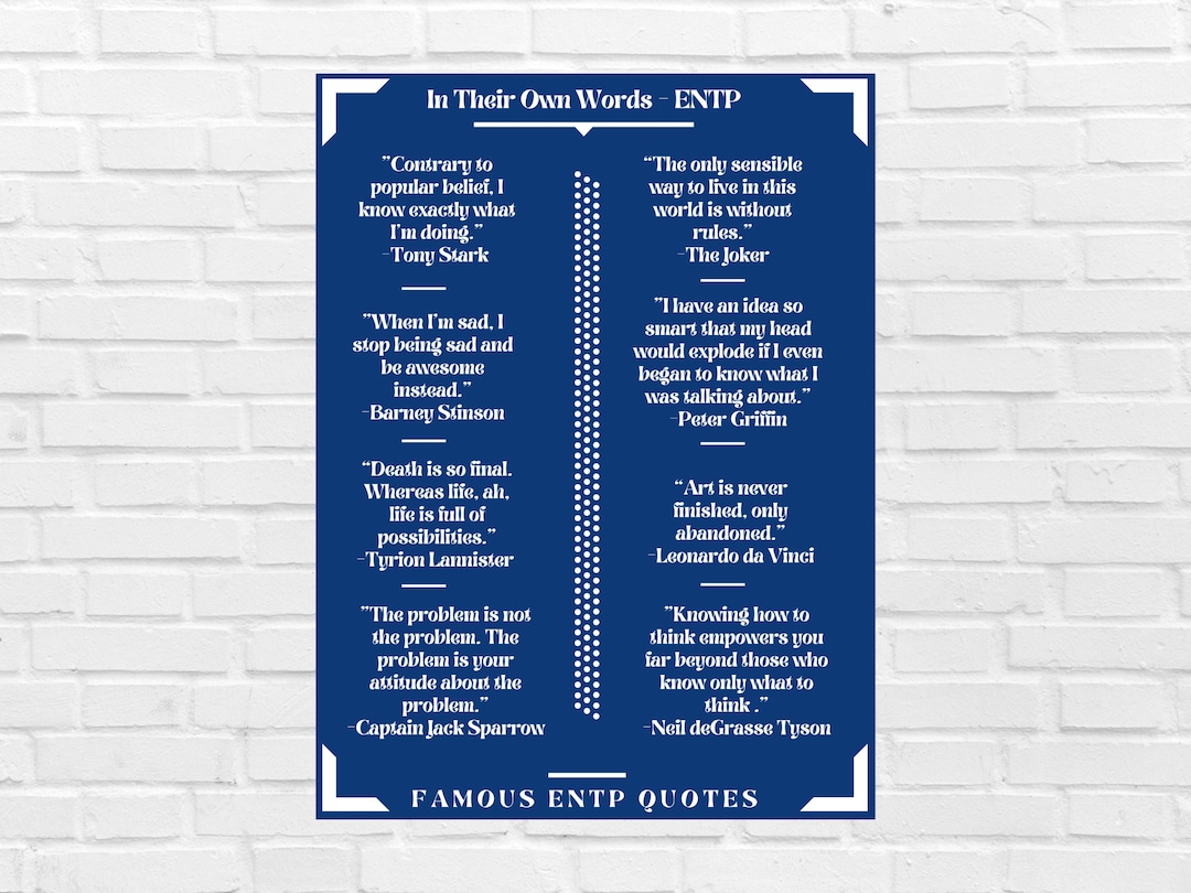 ENTP Quotes From Famous Entps - MBTI Art Poster - Etsy