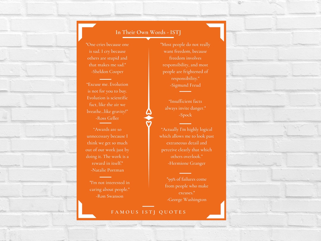 ISTJ Quotes From Famous Istjs MBTI Art Poster - Etsy