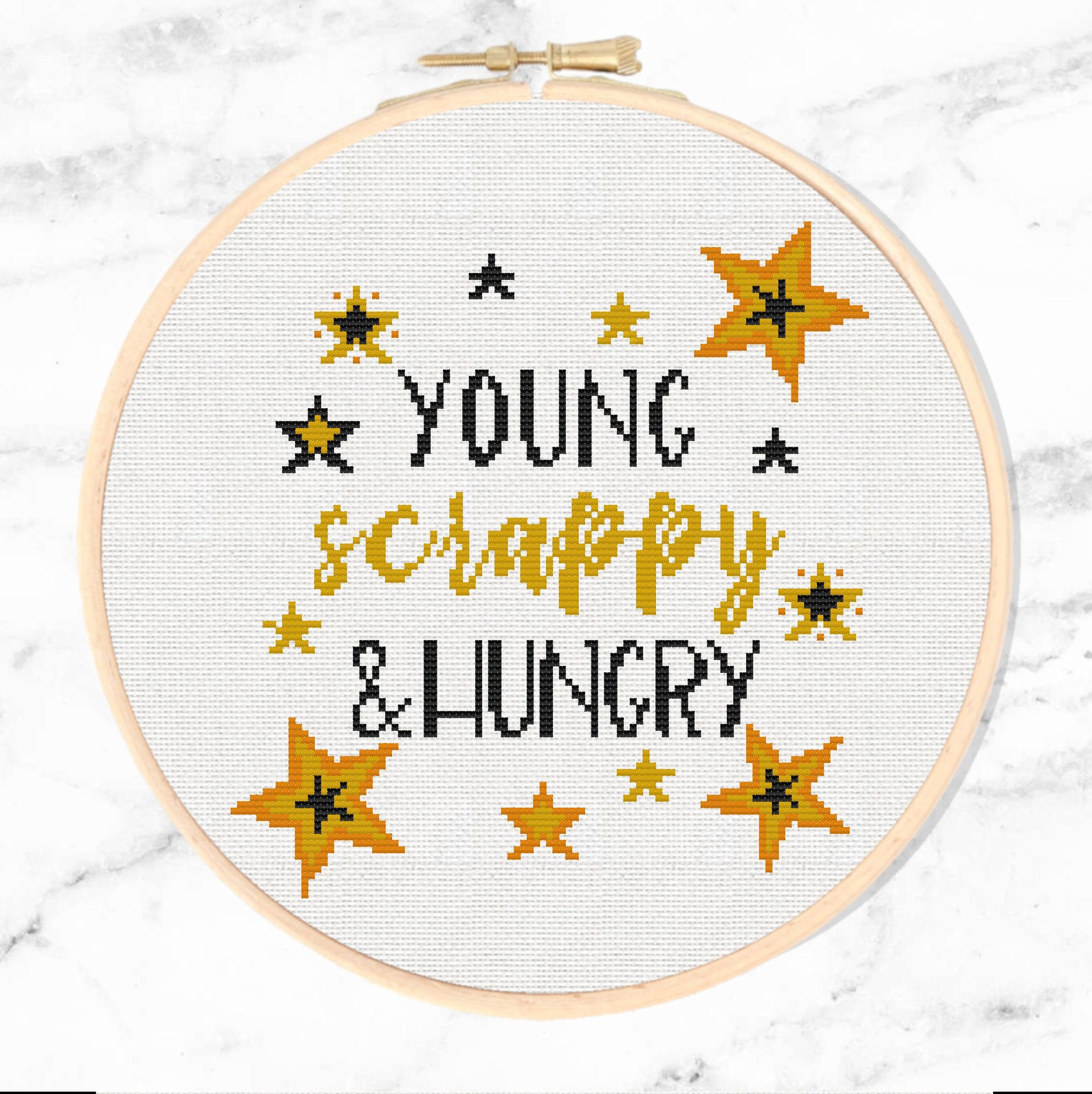 YOUNG, SCRAPPY & HUNGRY! Hamilton Cross Stitch Pattern | Downloadable ...