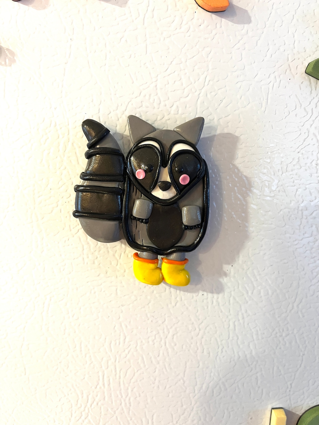 Handmade Raccoon Polymer Clay Cute Fridge Magnet - Etsy