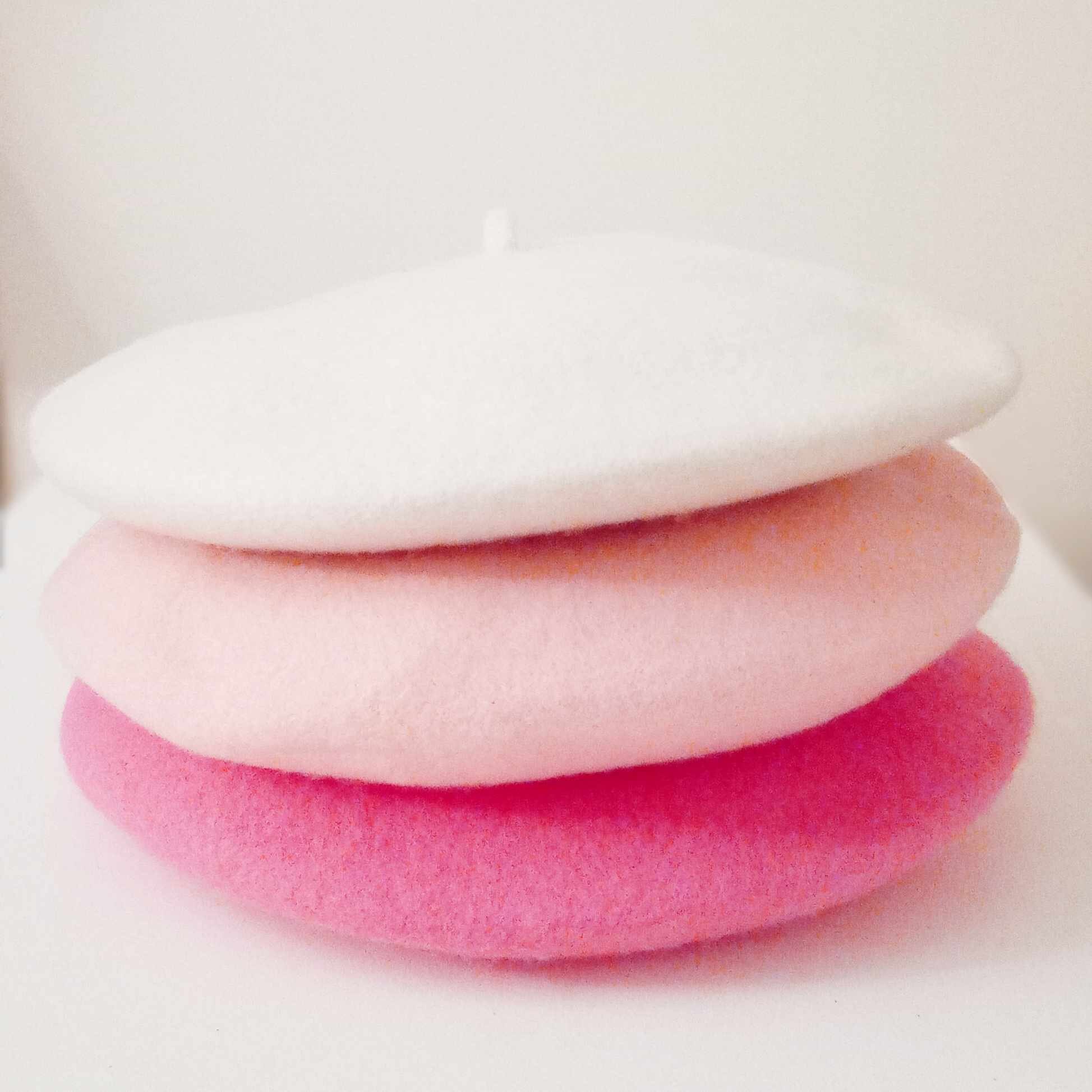 100% Solid Wool French Beret Hat Pink Collection Women's Headwear ...