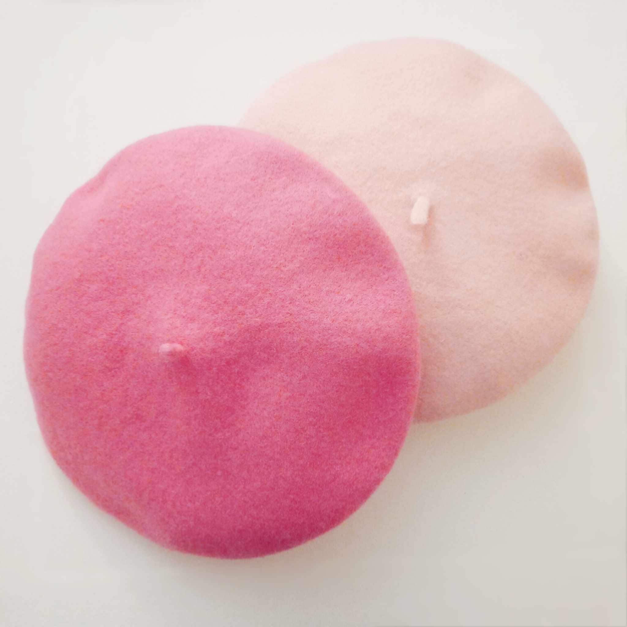 100% Solid Wool French Beret Hat Pink Collection Women's Headwear ...