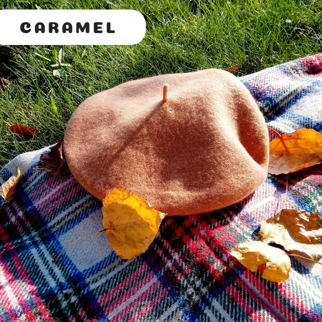 Fall 100% Solid Wool French Beret Hat Women's Autumn Headwear Berets ...