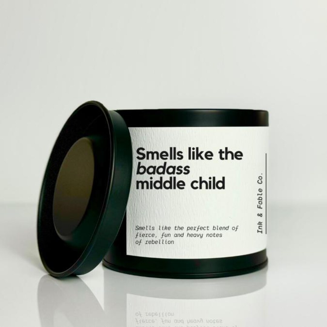Smells Like the Badass Middle Child Funny Candle, Custom Scented Candle ...