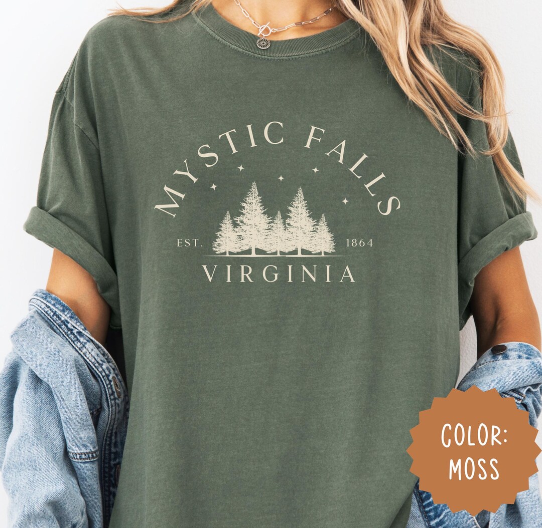 Mystic Falls T-shirt Gold Arch | Book Lover Merch | Literary Tee ...