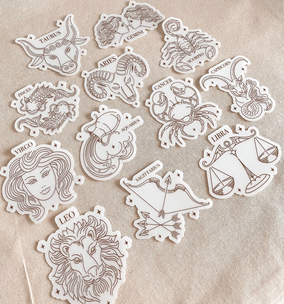 Zodiac Sticker, Zodiac Signs, CLEAR Vinyl Sticker - Etsy