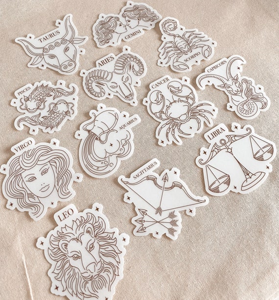 Zodiac Sticker Zodiac Signs CLEAR Vinyl Sticker | Etsy