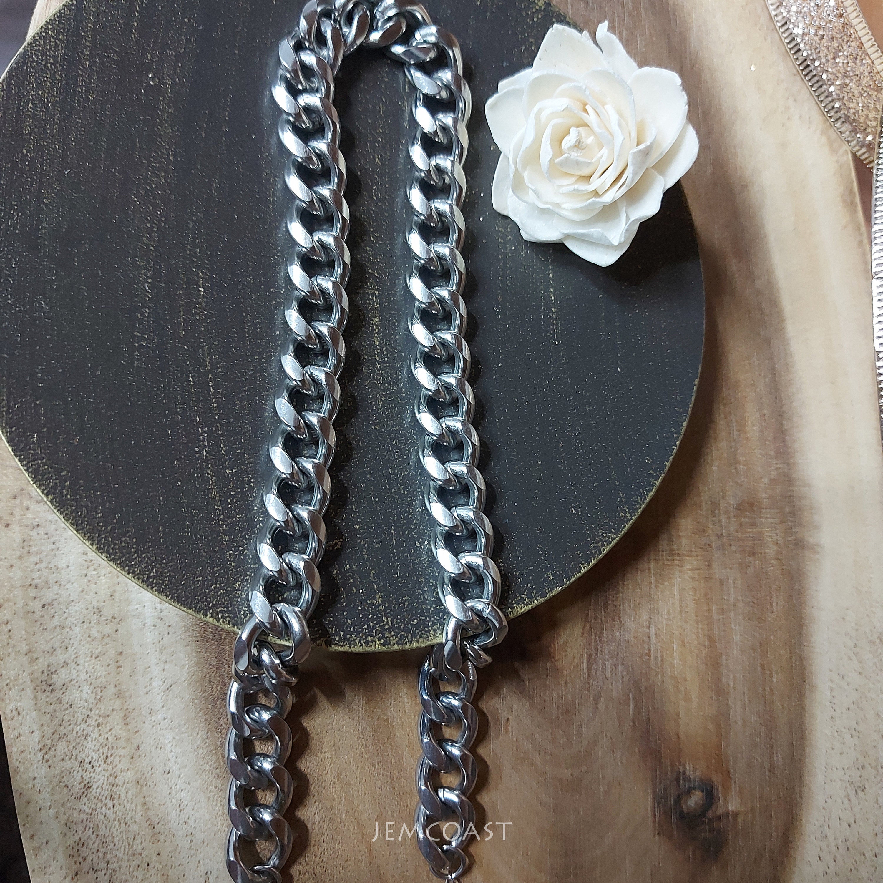 Stainless Steel THICK CURB CHAIN Necklace, Ultra Chunky Short Chain ...