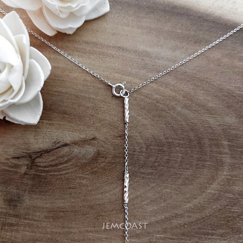 Long Y Necklace Silver Back BODY CHAIN for Wedding Dress, Bridal ...
