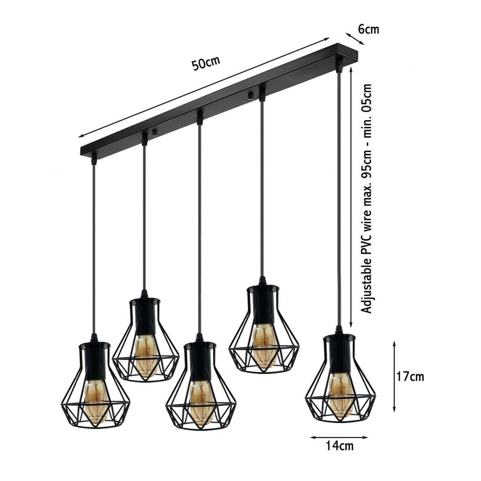 Metal Wire Cage Light Lamp Vintage Industrial Ceiling Pendant | Etsy UK