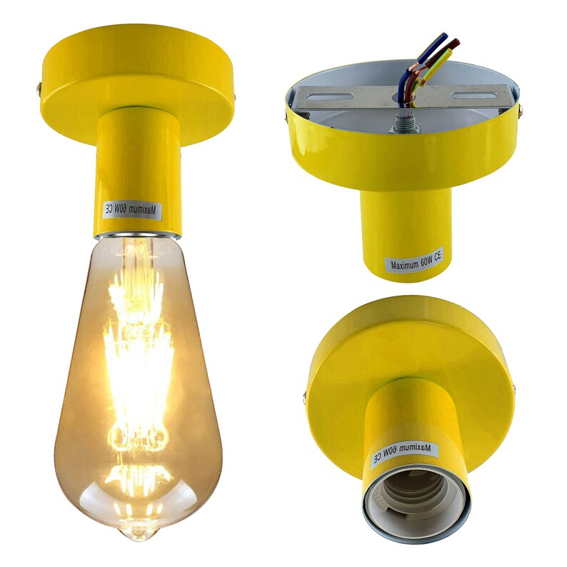 Ceiling Fitting Light Retro Flush Mount E27 Cap Modern Ceiling | Etsy UK