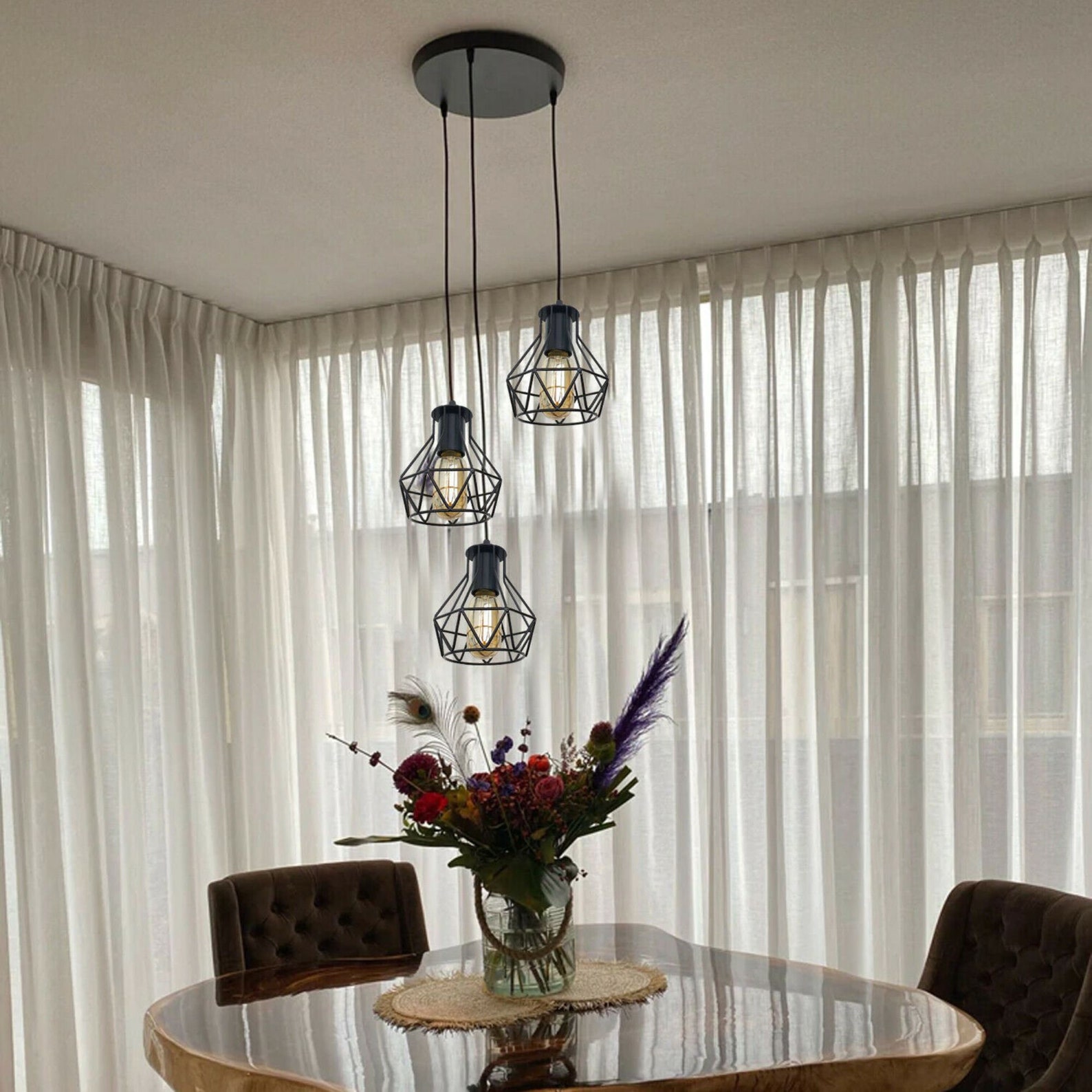Metal Wire Cage Light Lamp Vintage Industrial Ceiling Pendant | Etsy UK