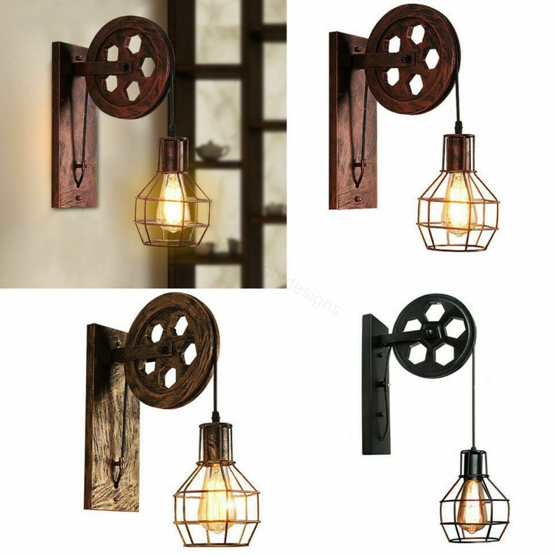 Vintage Retro Rustic Style Wall Lamp Single Head Lifting - Etsy