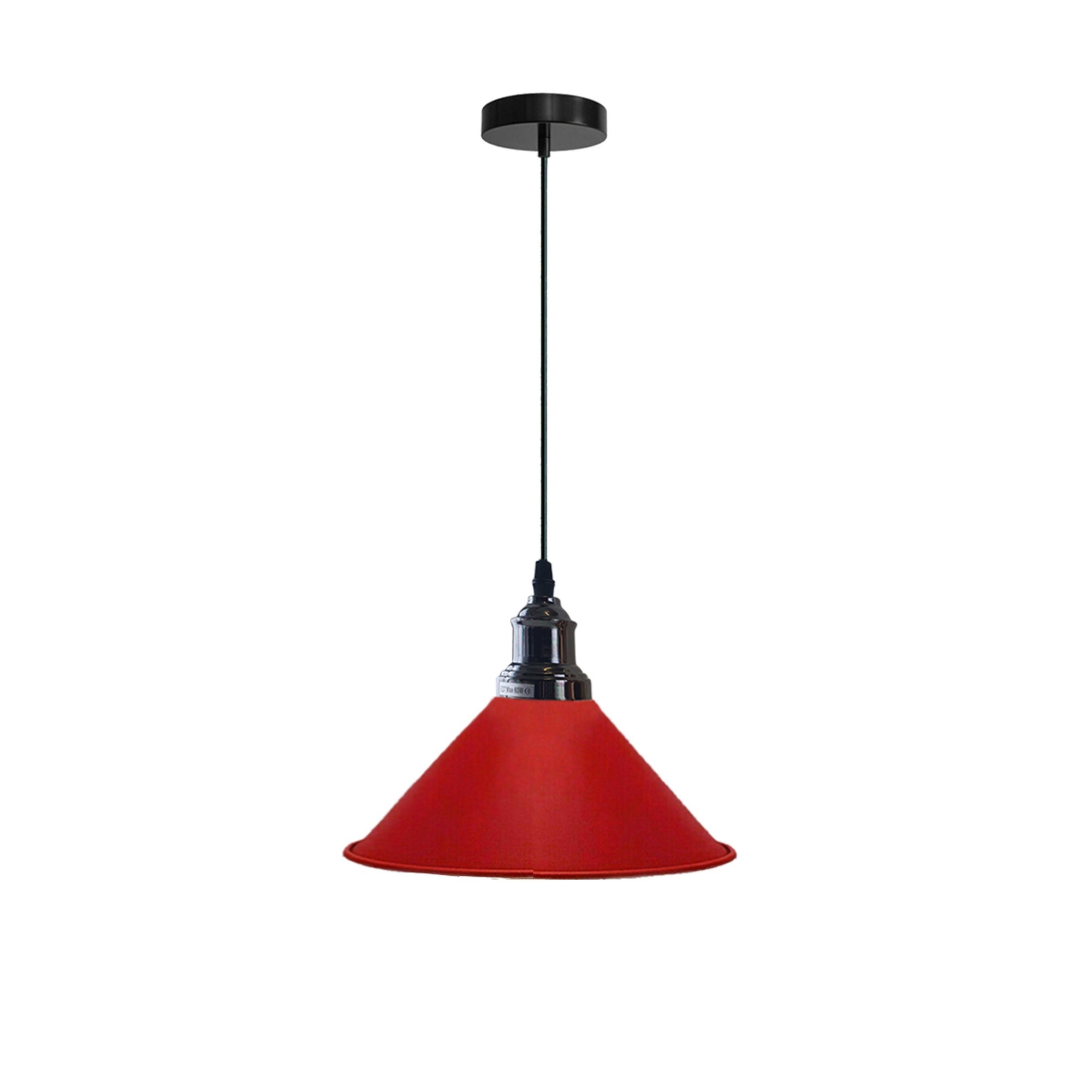 Red Pendant Ceiling Light fixture Retro Metal Lamp kit 22cm - Etsy 日本