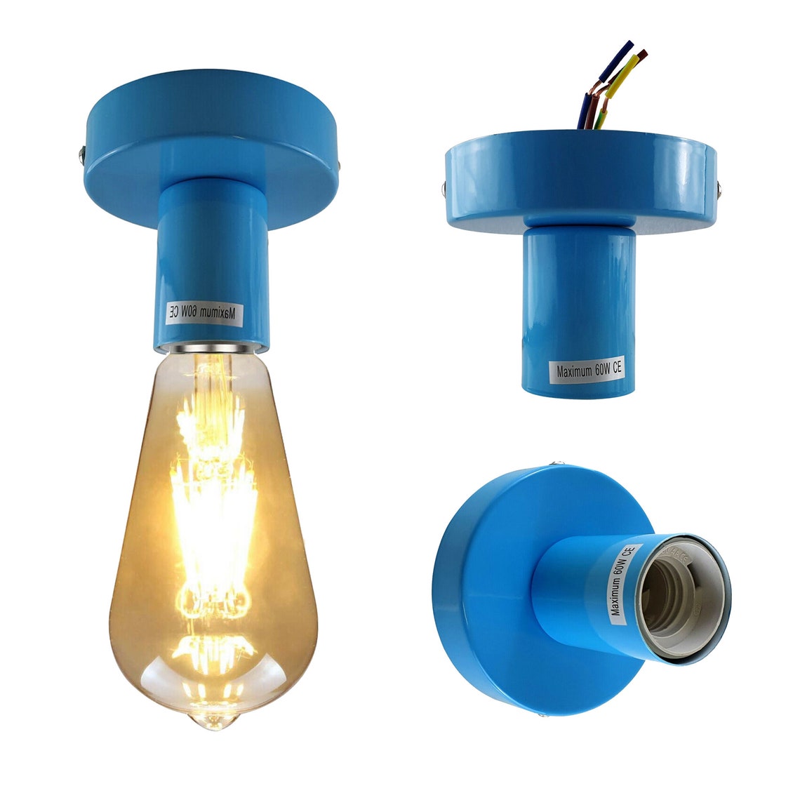 Ceiling Fitting Light Retro Flush Mount E27 Cap Modern Ceiling | Etsy UK