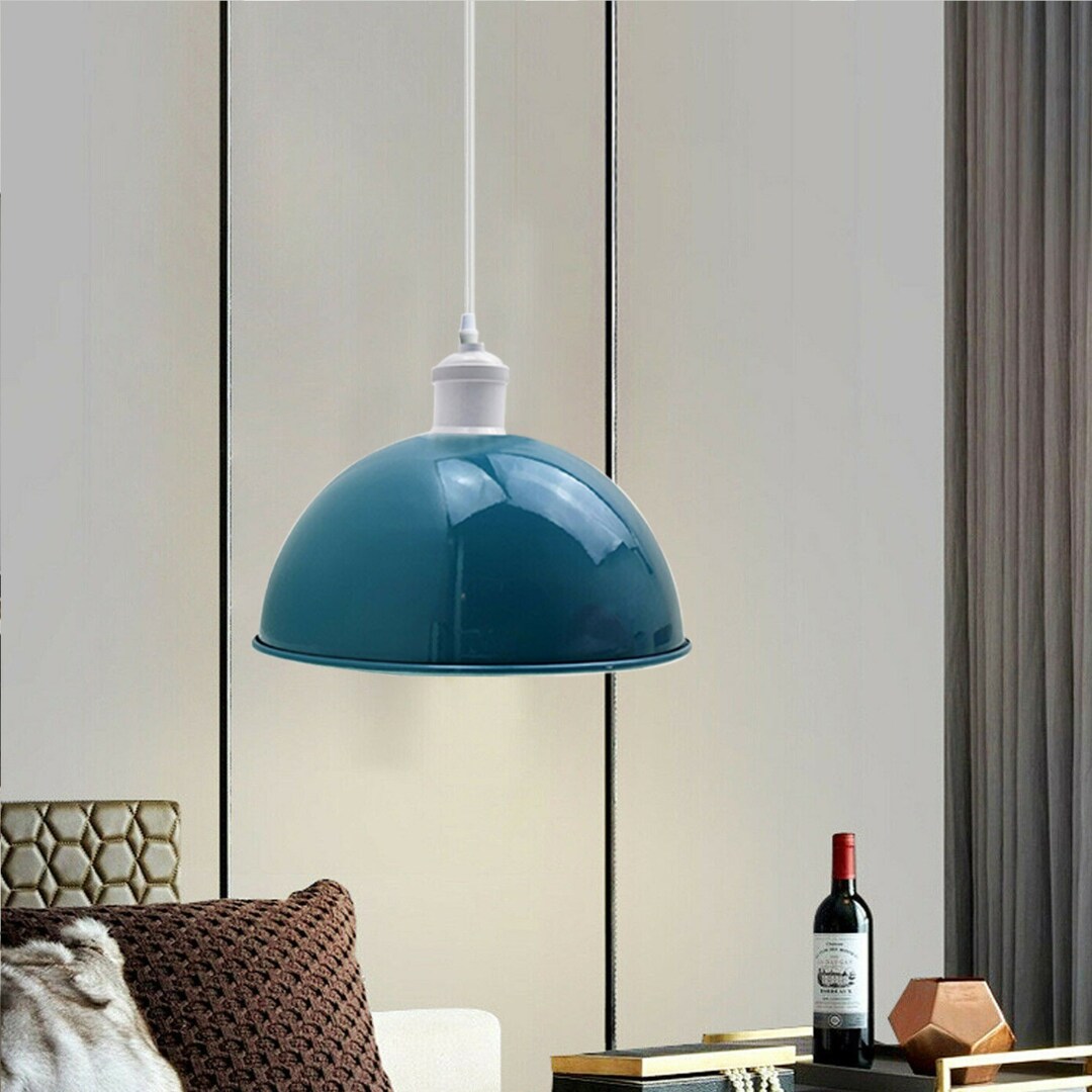 Vintage Industrial Lighting Blue Colour 40cm Big Light Shade - Etsy
