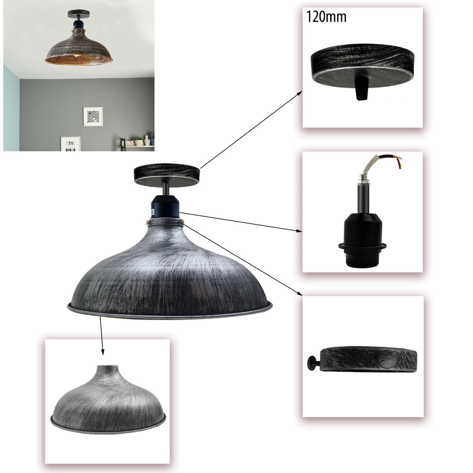 Antique Decor Lampshade Brushed Handwork Ceiling Light Shade - Etsy UK