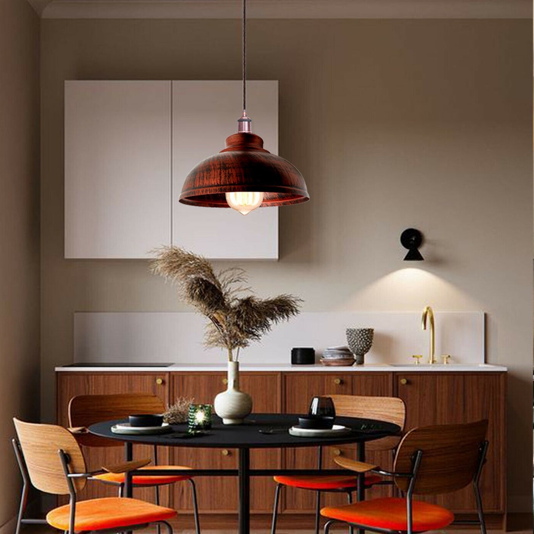 Rustic Pendant Light Shade Ceiling Lamp Dining Room Kitchen - Etsy UK