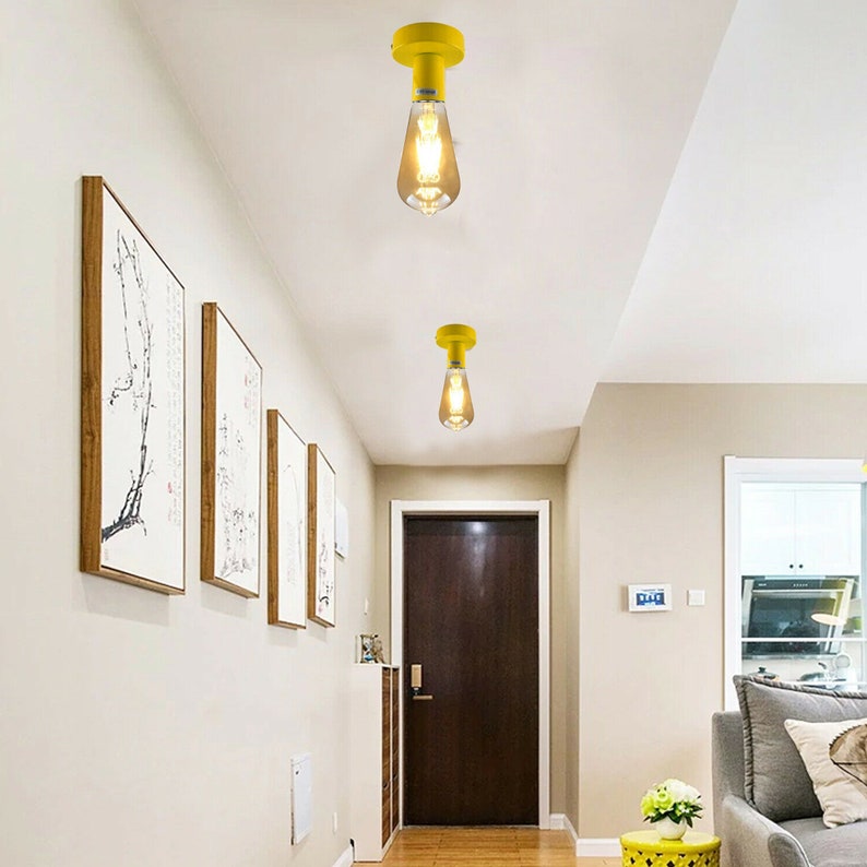 Ceiling Fitting Light Retro Flush Mount E27 Cap Modern Ceiling | Etsy UK