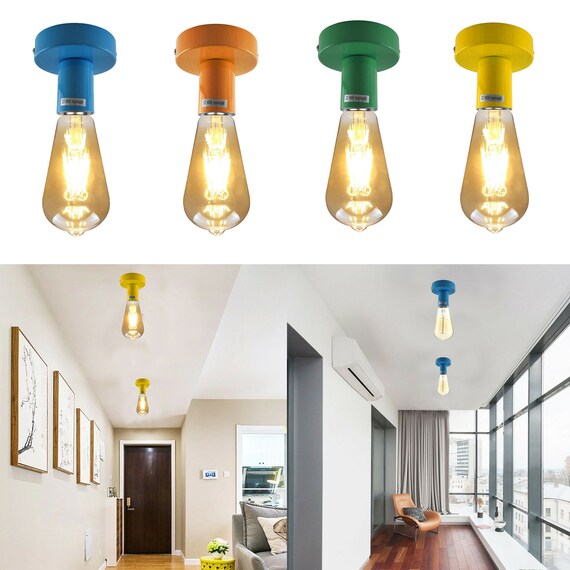 Ceiling Fitting Light Retro Flush Mount E27 Cap Modern Ceiling | Etsy UK