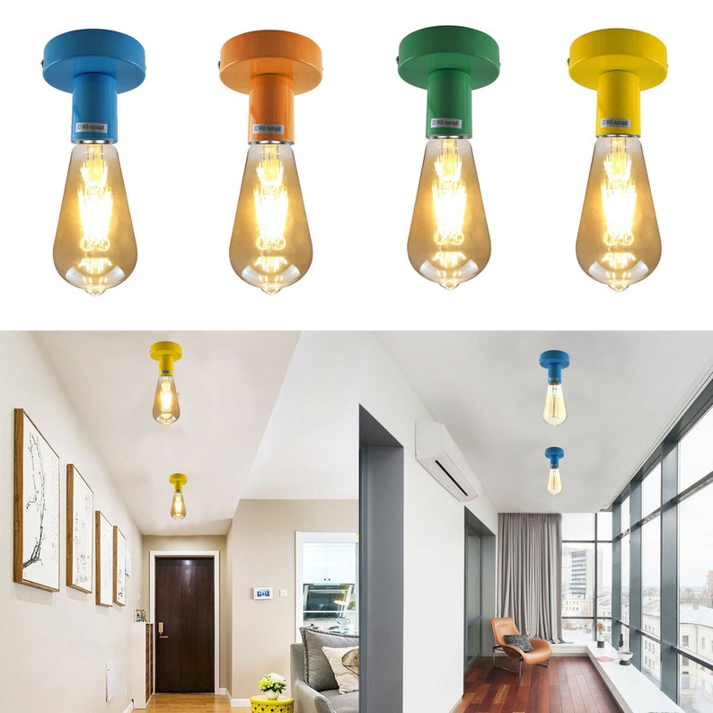 Ceiling Fitting Light Retro Flush Mount E27 Cap Modern Ceiling | Etsy UK