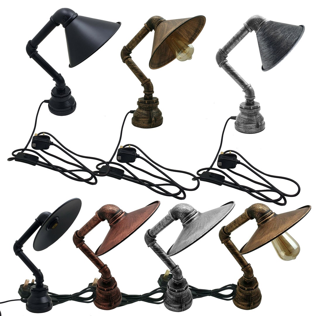 Edison Light Table Lamp Bedside Study Room Office Desk Lamp With 2M ...