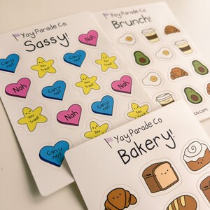 Bakery Sticker Sheet | Baked Goods Gift Bread Lover Croissant Loaf of ...