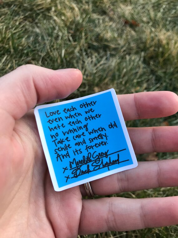 Grey's Anatomy Post It Sticker - Etsy