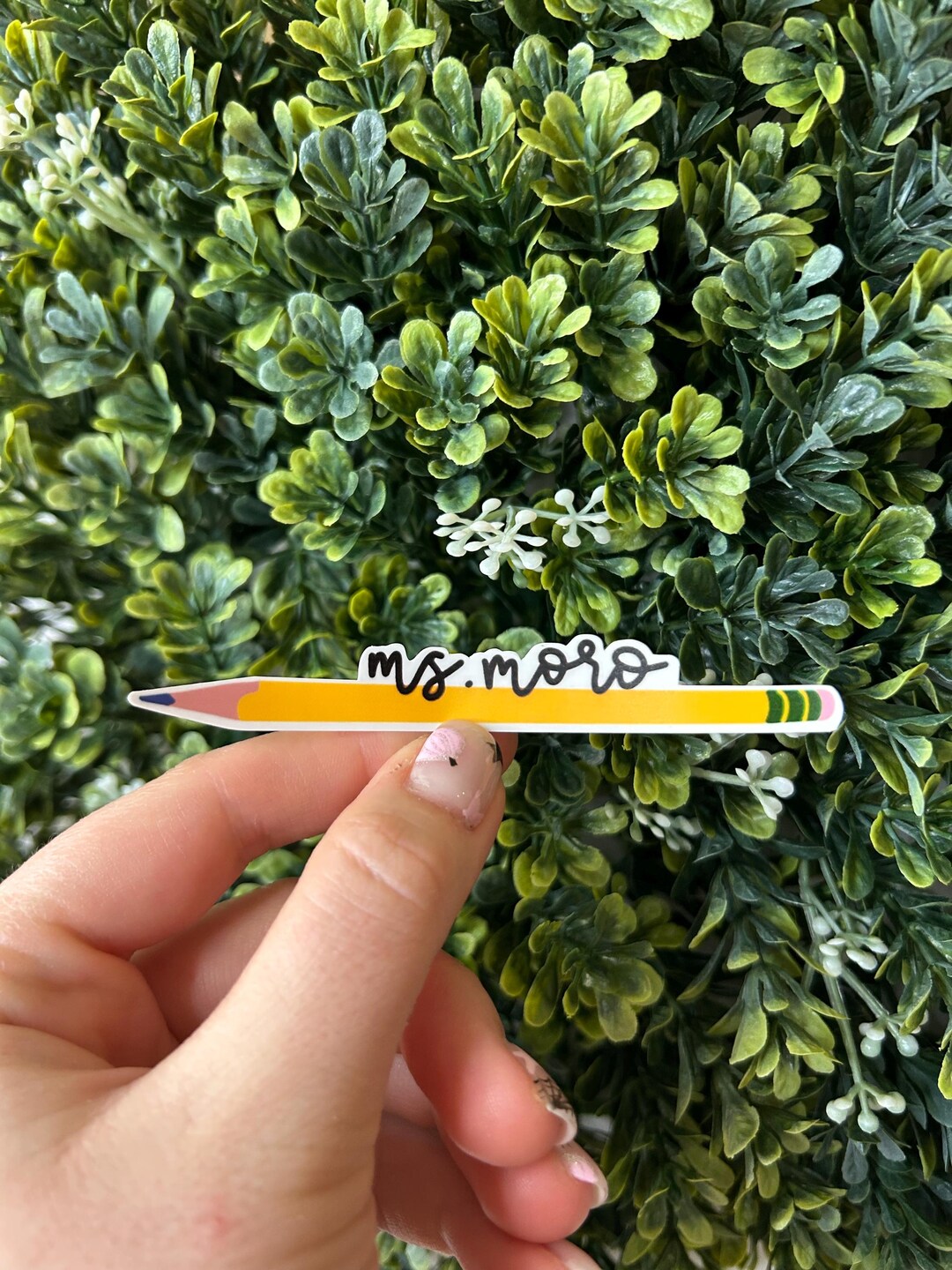 Personalized Teacher Pencil Sticker - Etsy