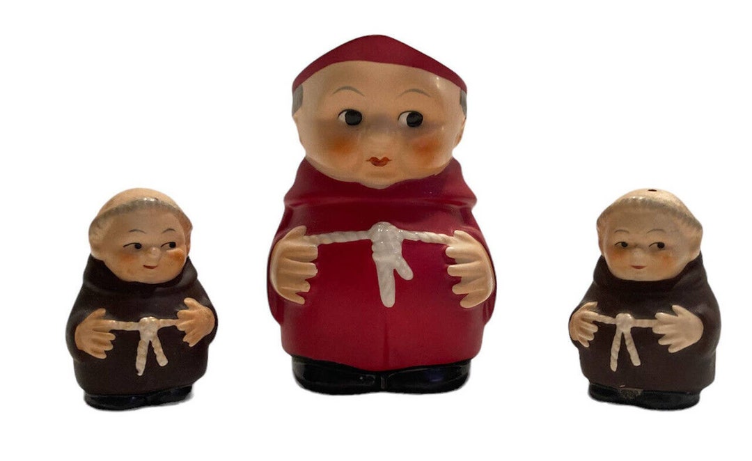Vintage Goebel Cardinal Tuck Monk Mini Creamer Salt and Pepper Set ...