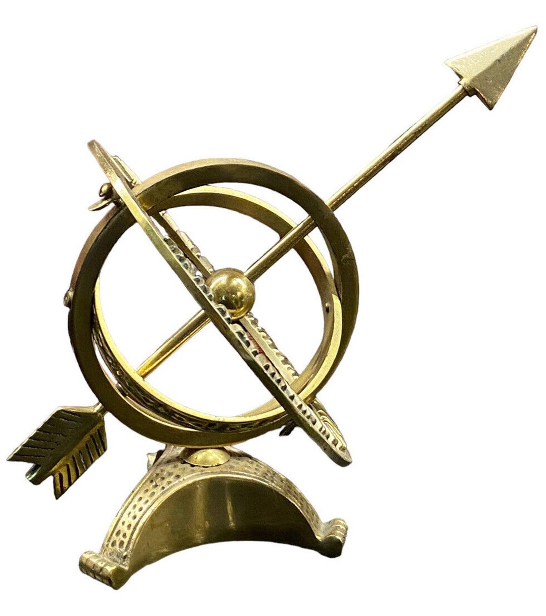 Vtg Solid Brass Desktop Armillary Sphere Globe Sundial W/ - Etsy