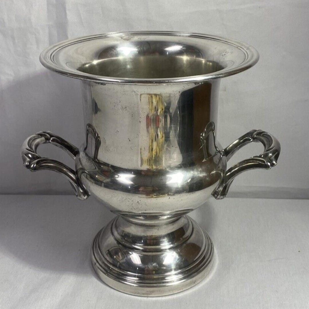 Vintage Oneida 10" Silver Plated Champagne Wine Chiller Ice Bucket Urn ...