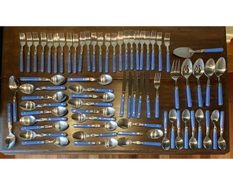 Blue Handle Flatware - Etsy
