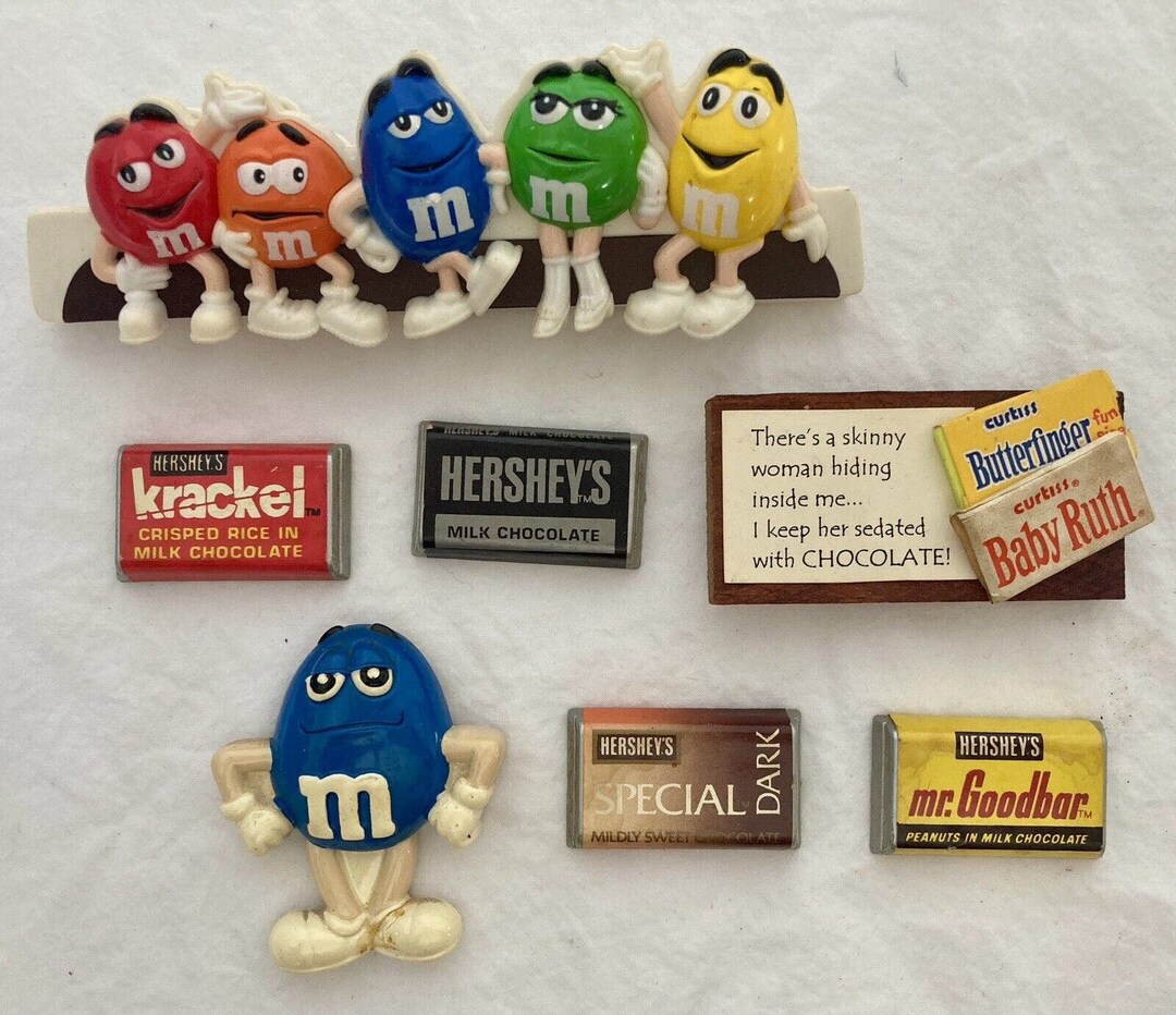 Vintage Lot of Refrigerator Magnets M&M Chocolate Lovers Hersheys Chip ...