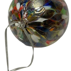 Art Glass Calico 5 Witches Ball Hand Blown Ornament Calico Suncatcher ...