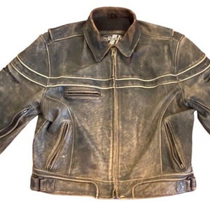 Vintage Men's Joe Rocket Leather Jacket XL Brown Zip up Lined ...