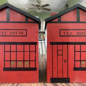 Vintage Red Barn Wooden Canister Set of 4 Sears by Styson Woodcrest ...