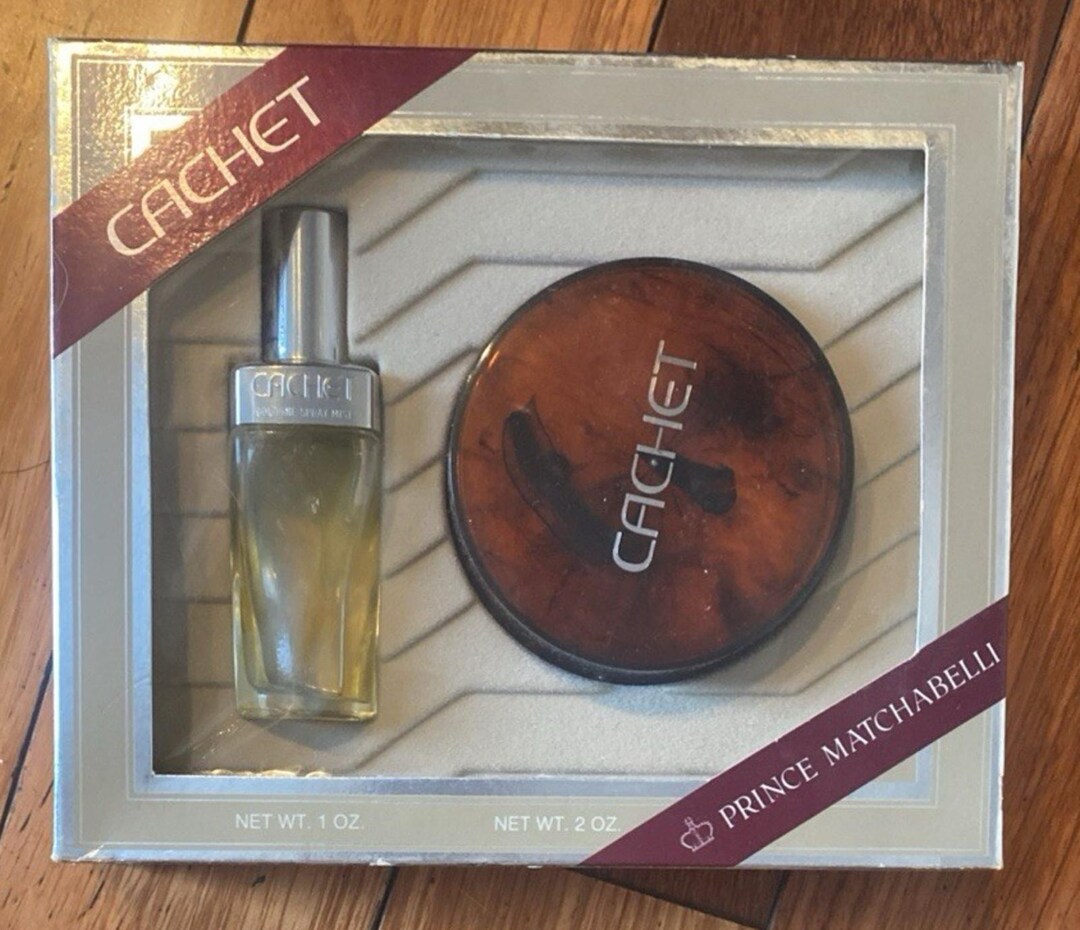 Vtg Cachet Prince Matchabelli Gift Box Set Cologne Spray Mist Dusting ...