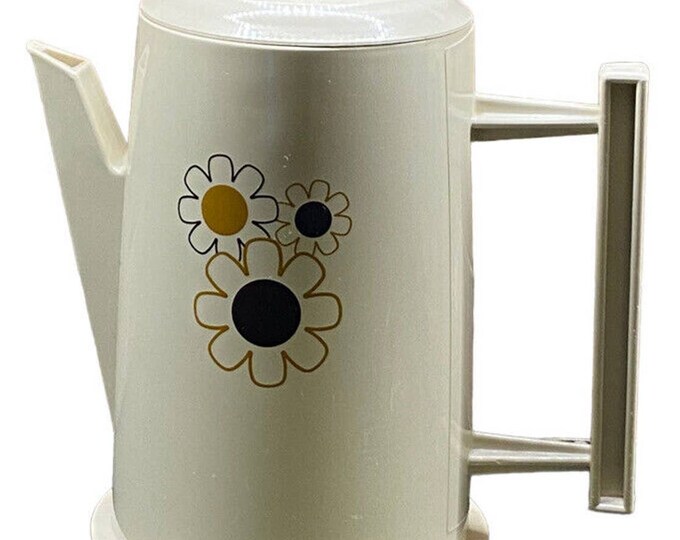 Retro Regal Poly Perk Percolator Mod Flowers MCM Brown Tones Electric ...
