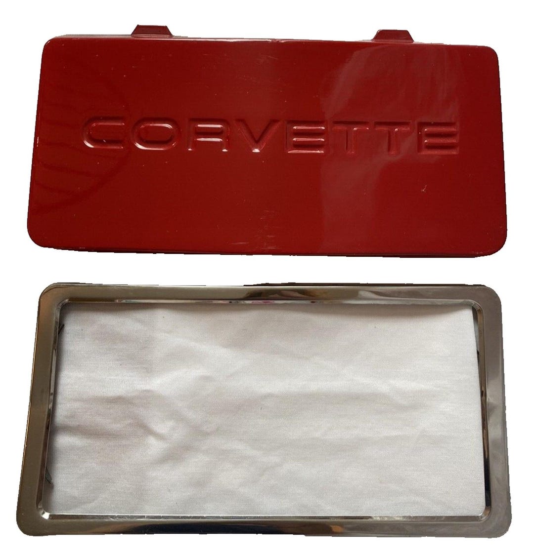 Corvette License Plate Filler Cover 1984 1985 1986 1987 Z-7743 Red ...