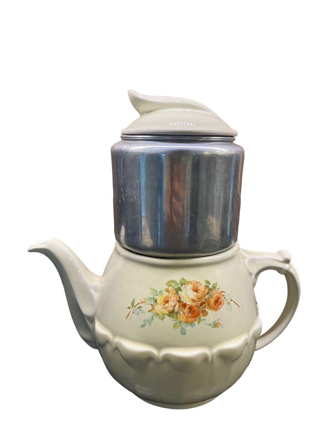 Vintage Drip-o-lator Floral Coffee Pot Enterprise Aluminum Co. Complete ...
