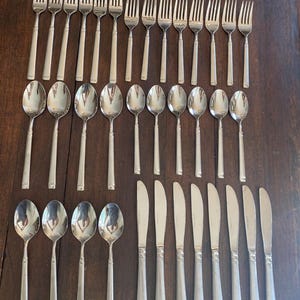 Farberware Stainless Flatware Center Ridge 18/10 Fork Spoon Knife 36 Pieces - Etsy