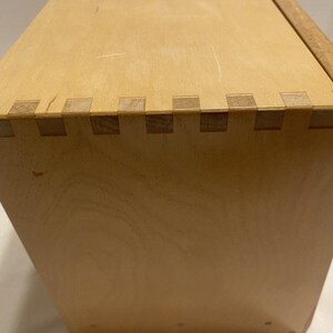 1960's Vintage Wooden Dovetail Rooster Chicken Bread Box Cutting Board ...