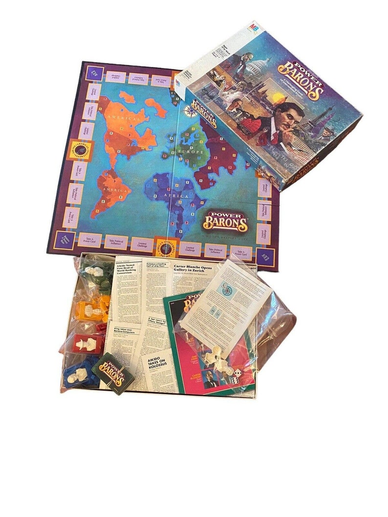 Vintage Power Barons Board Game Complete Milton Bradley 1986 - Etsy