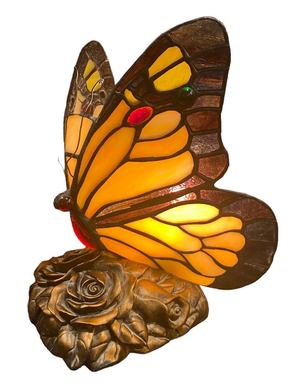 Stained Glass Butterfly Lamp Tiffany Style Table Lamp Night 2 - Etsy
