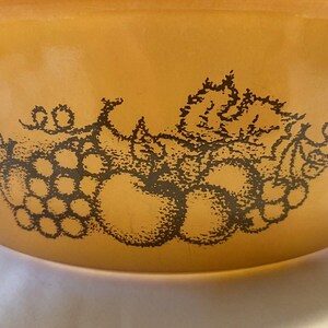 Vintage Pyrex Big Bertha 664 Old Orchard Gold Brown 4 Qt Casserole Dish ...