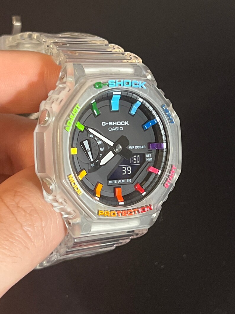 Casio G-shock GA-2100 Custom Jellyfish Rainbow Casioak Mod | Etsy