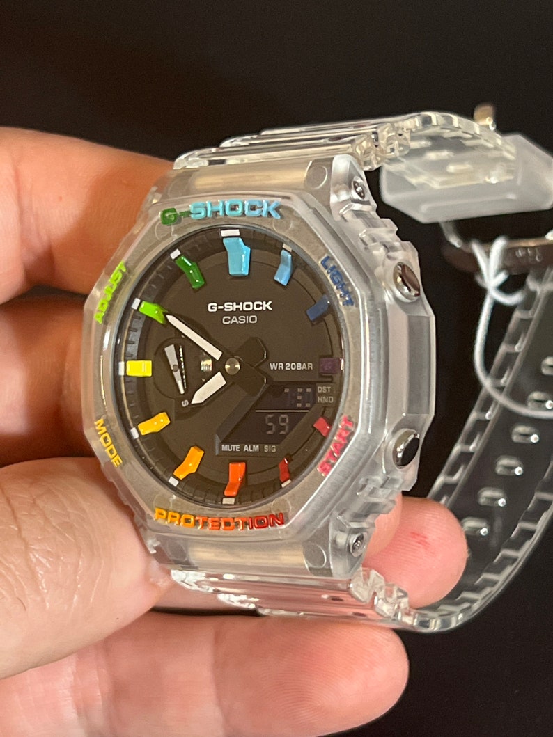 Casio G-shock GA-2100 Custom Jellyfish Rainbow Casioak Mod | Etsy
