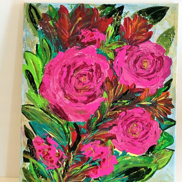 Original Daffodils Flowers in Vase/denise Floral Arrangement Painting ...