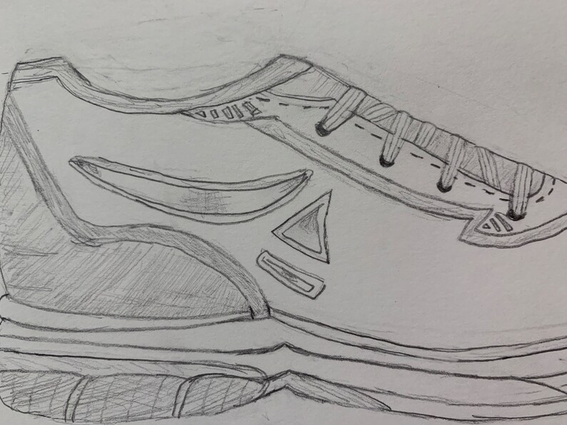 Original Pencil Sketch of Shoes.pencil Drawing of Shoes on - Etsy